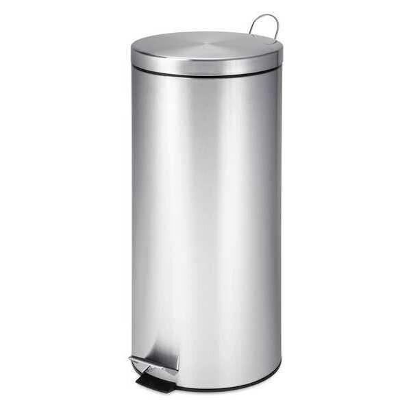 Honey-Can-Do 30L Round Round Stainless Steel Step Can, 30 Liter, Silver ...