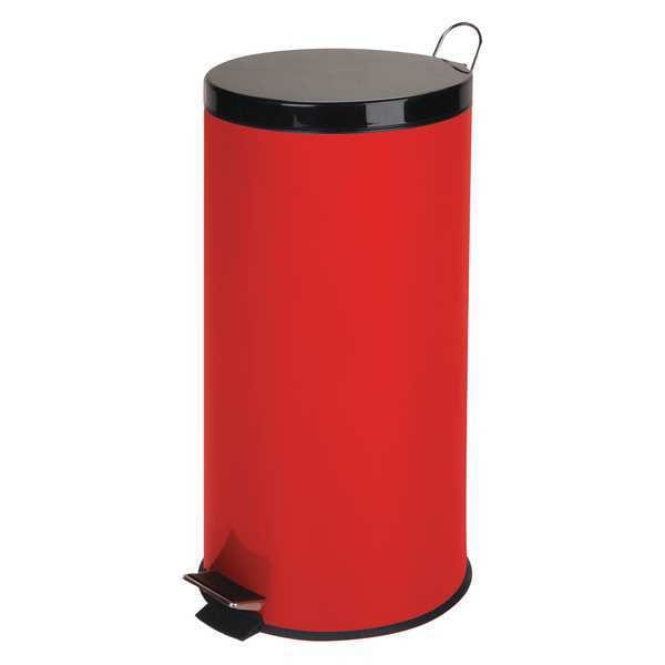 Honey-Can-Do 30L Round Trash Can, Ruby Red, Steel TRS-03026 | Zoro