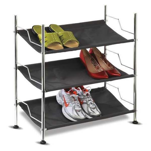 Honey-Can-Do Canvas Shoe Rack, 3-Tier SHO-01818 | Zoro