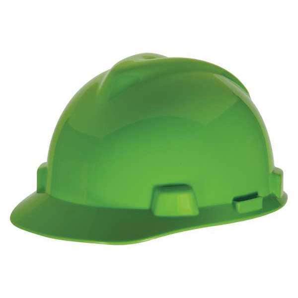 Msa Safety Hard Hat, V-Gard, Polyethylene, 4-Point Point Bright Lime ...