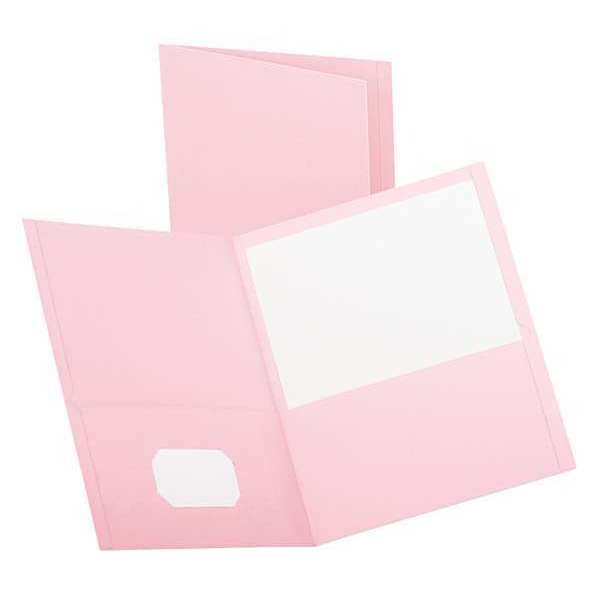 Oxford 57568 $13.99 Two Pocket Folder, Pink, PK25 | Zoro.com