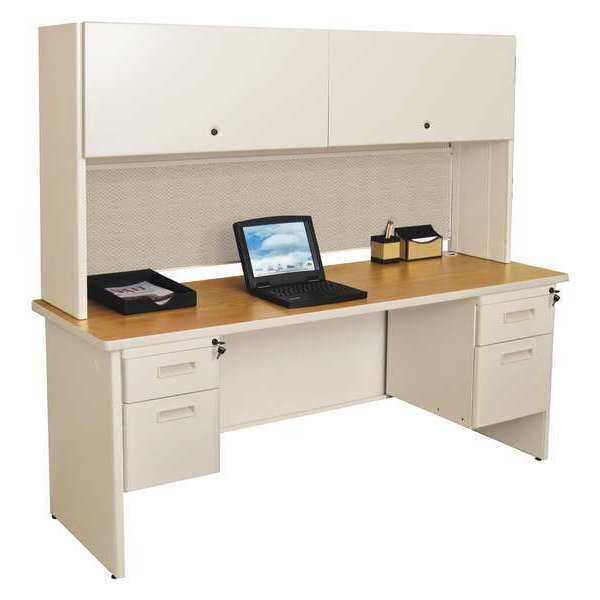 Pronto Pedestal Desk Double File Desk w/Cabinet, 72"x30", 30" D X 65" H ...