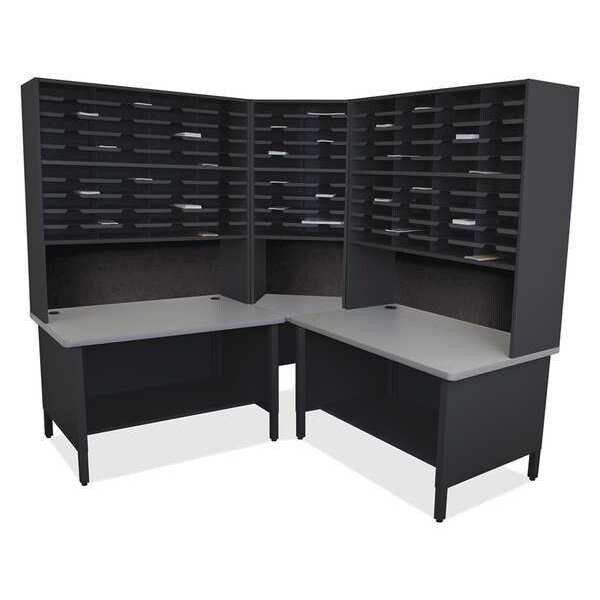 Marvel Mailroom 100 Slot Mailroom Organizer, 2 Storage Shelves, Riser ...