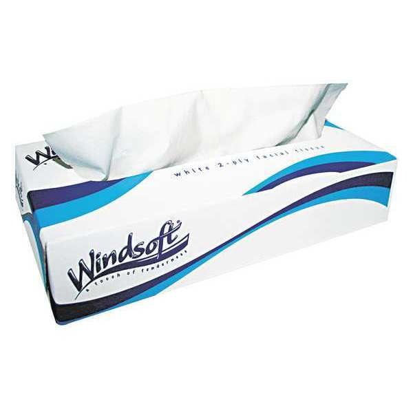Windsoft 2 Ply Facial Tissues, 100/Box Sheets, 30 PK WIN 2360 | Zoro