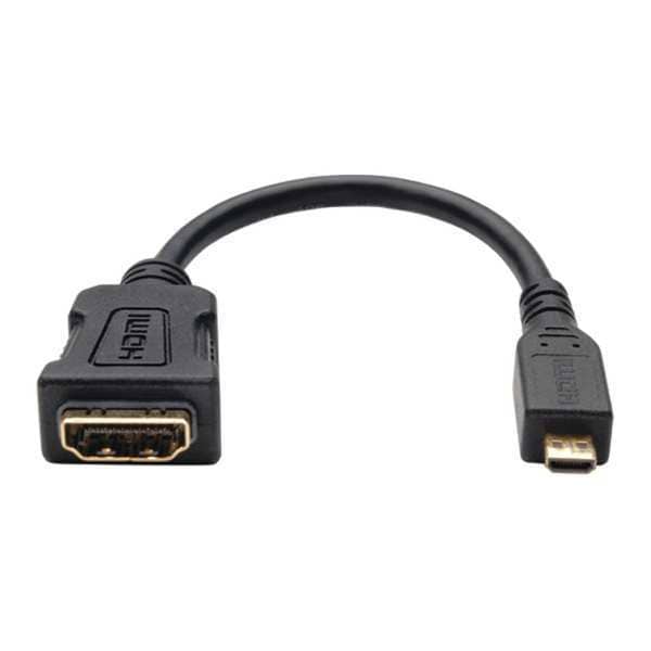 Tripp Lite Adapter, Micro HDMI, HDMI, Type D, M/F, 6" P142-06N-MICRO | Zoro