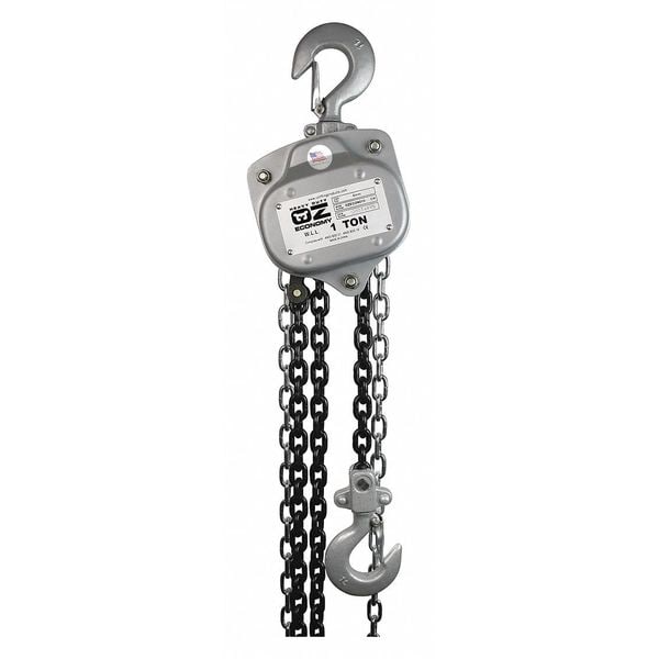 Oz Lifting Products Chain Hoist, 2000 lb., 20ft. Load Chain OZIND010 ...
