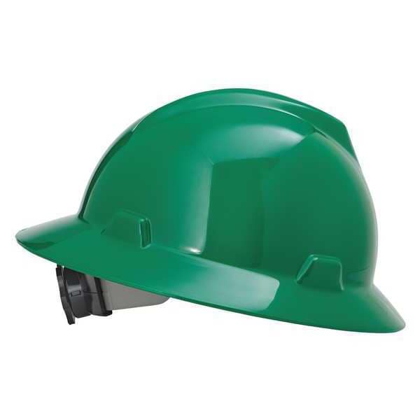 Safety Works Hard Hat, FullBrim, Grn, Polyethylene, Ratchet, Green 454 ...
