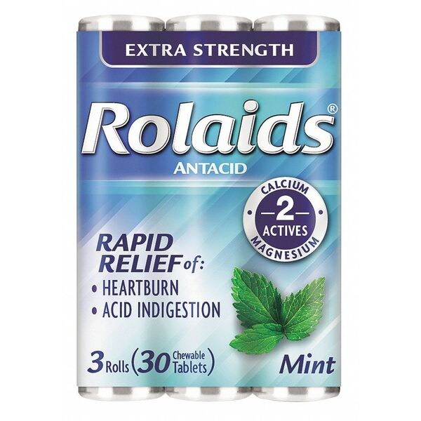 Rolaids Rolaids, Heartburn, Mint Flavor, PK30 10016PK | Zoro