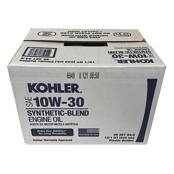 Kohler Oil, 10W30 Command, 12 qt., Case, PK12 25 357 64-S | Zoro
