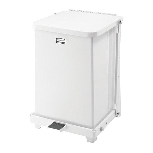 Rubbermaid Commercial 7 gal. Square Trash Can, White, Steel FGST7ERBWH ...