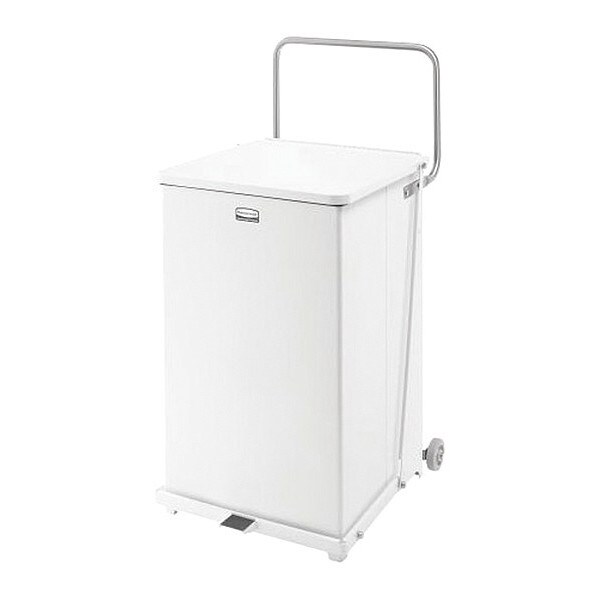 Rubbermaid Commercial 40 gal. Square Trash Can, White, Steel ...