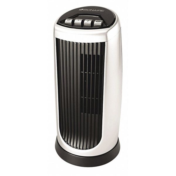 Bionaire 13-1/2" Mini Tower Fan, Black/Silver BT014-U | Zoro