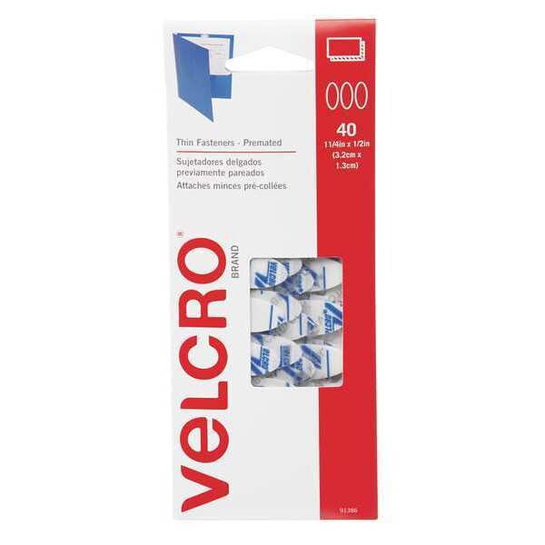 Velcro Brand Oval Fastener, White, PK40, Disc, White, 40 PK 91386 | Zoro