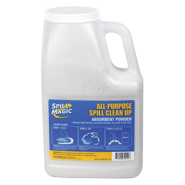 Spill Magic Sorbents, 1 gal, Universal, White SM202DB | Zoro