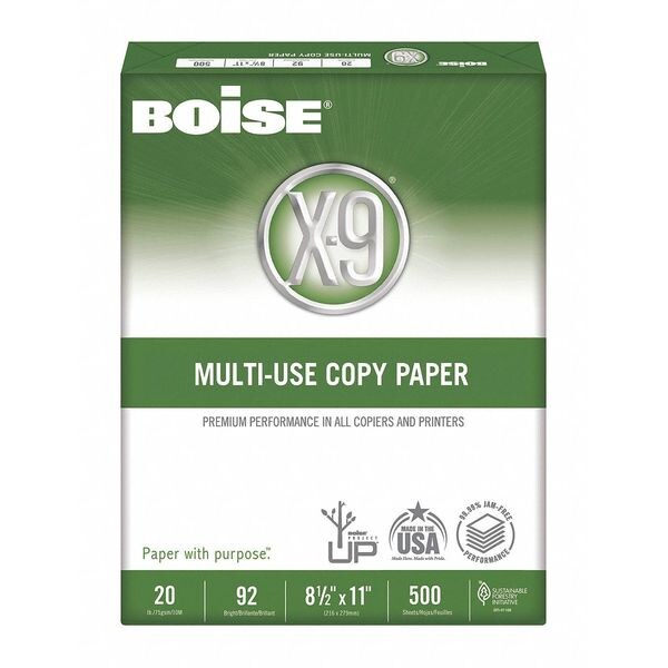 Boise Copy Paper, 92 Bright, 20lb, White, PK5 OX9001JR | Zoro