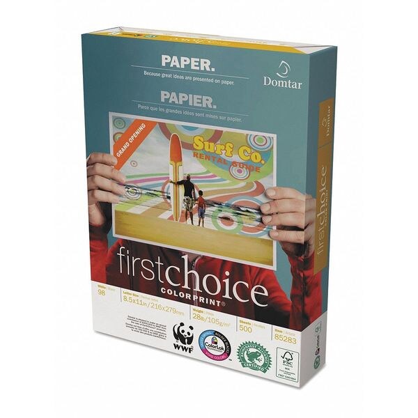 Domtar Copy Paper, 1st Choice, White, PK500 85283 | Zoro