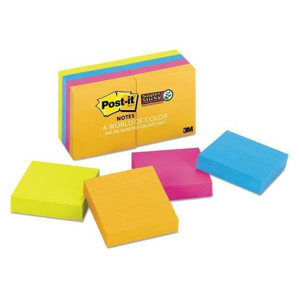 Post-It Pads in Energy Boost Collection Colors, 2" x 2", 90 Sheets/Pad ...