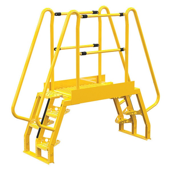 Vestil 8 Step Yellow Cross-Over Ladder 80" x 73" 350 lb Capacity COLA-2 ...
