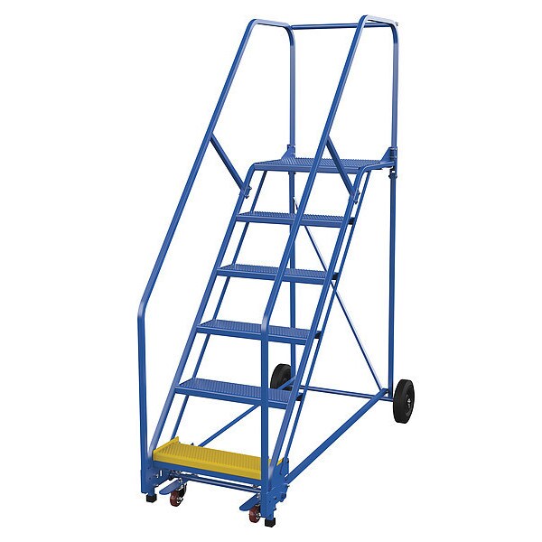Vestil 90 H Steel Warehouse Ladder, 50 deg Perf, 6 Step, 21", 6 Steps ...