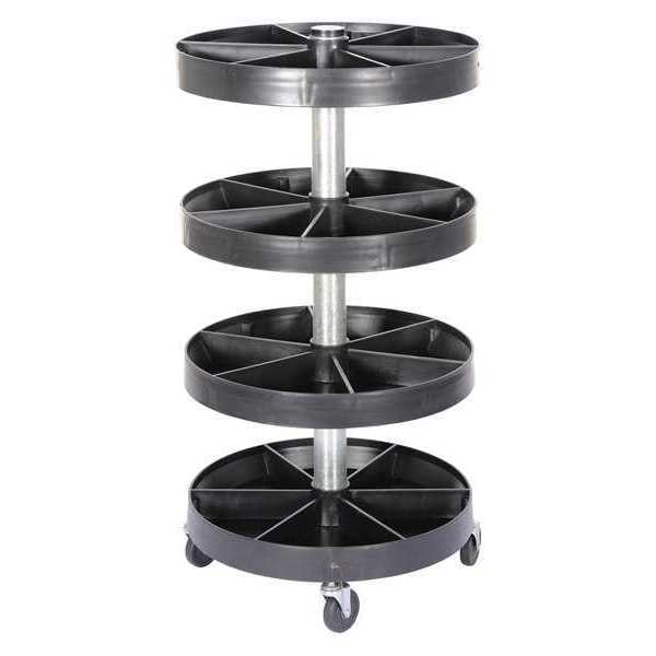 Vestil Plastic Revolving Storage Bin, 19 1/2 in D x 19 1/2 in H x 38 1/ ...