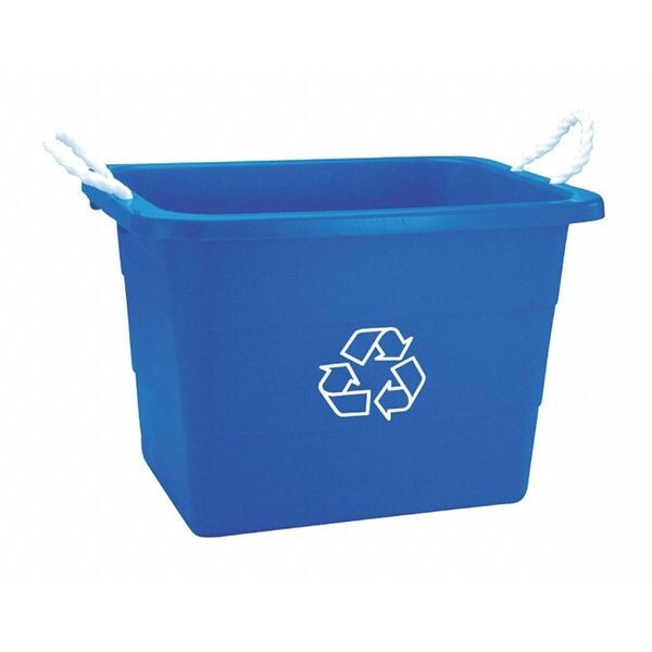 Rubbermaid 19 gal. Rectangular Recycling Tub, Blue, 6-Pack TU0105 | Zoro