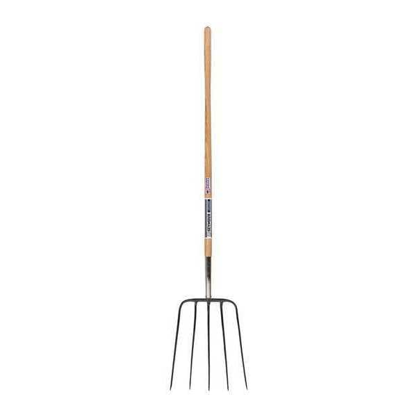 Seymour Midwest 5-tine Straw Fork with 54"L Hardwood Handle 49279 | Zoro