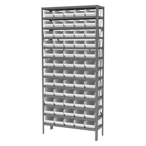 Akro-Mils Steel Bin Shelving Kit, 13 Shelves, Gray/Red AS1279130R | Zoro