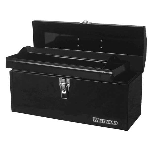 Westward WESTWARD Tool Box, Plastic, Steel, Black, 20 in W x 8 in D x 8 ...