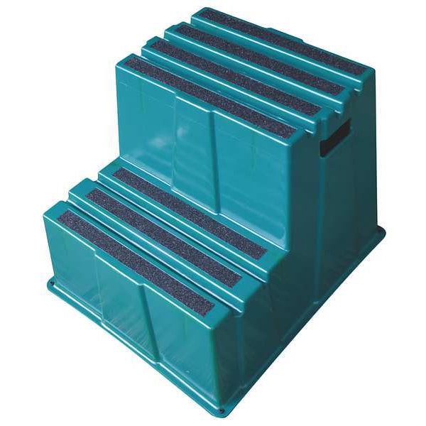 Zoro Select 2 Steps, Plastic Step Stand, 500 lb. Load Capacity, Green ...