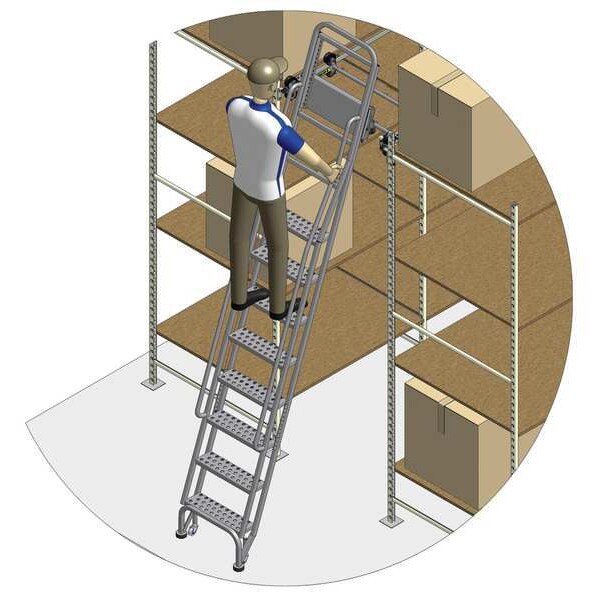 Cotterman Stationary Dual Track Ladder, 145to155 In 7412A6-S C1 P3 KIT ...