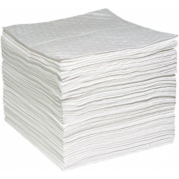 Spilltech Absorbent Pad, 15 in W x 19 in L, Absorbs 26.3 gal. per Pkg ...