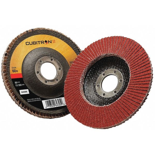 3M Cubitron Flap Disc, Type 29, 4-1/2" dia., 60 Grit 7100104921 | Zoro