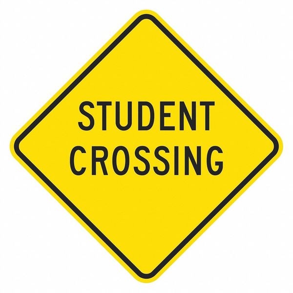 Lyle Student Crossing Traffic Sign, 12 in H, 12 in W, Aluminum, Diamond ...