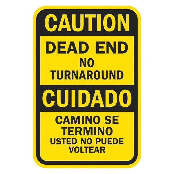 Lyle Dead End Traffic Sign, 18 in H, 12 in W, Aluminum, Vertical ...