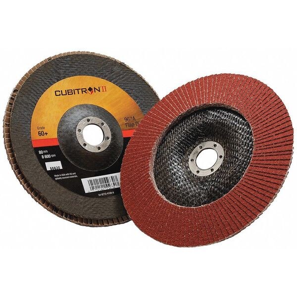 3M Cubitron Flap Disc, Type 29, 7" dia., 60 Grit 7000148191 | Zoro