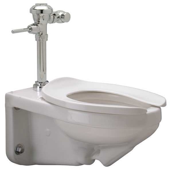 Zurn Flush Valve Toilet, 1.28 gpf, Flushometer Single Flush, Wall Hung ...
