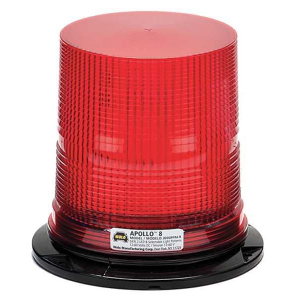 Wolo Strobe Light, Red, 12 to 60V DC, Variable FPM, 7 in Dia ...