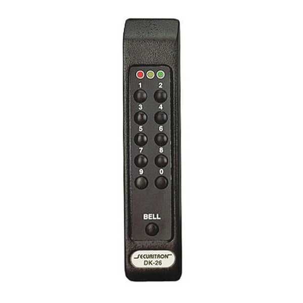 Securitron Digital Keypad Pad, DK-26, Black Painted DK-26PBK | Zoro