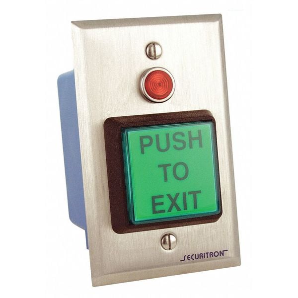 Securitron Push to Exit Button, DPST, Momentary, 5A PB22 | Zoro