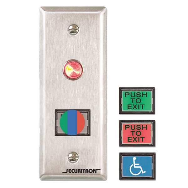 Securitron Push to Exit Button, DPST, Narrow Stile, 3A PB3N | Zoro