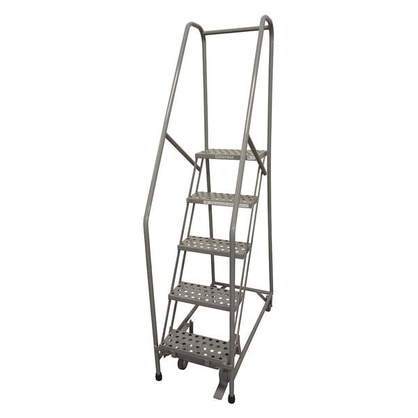 Cotterman 80 in H Stainless Steel Rolling Ladder, 5 Steps, 450 lb Load ...