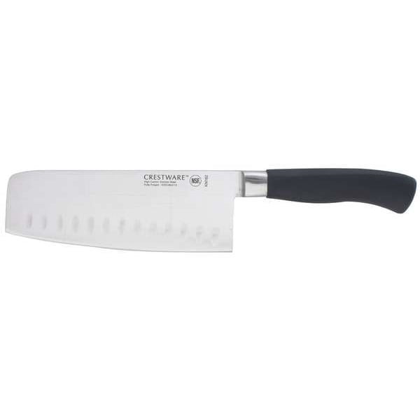 Crestware Cleaver, Serrated, 7 in. L, Black KN162 | Zoro
