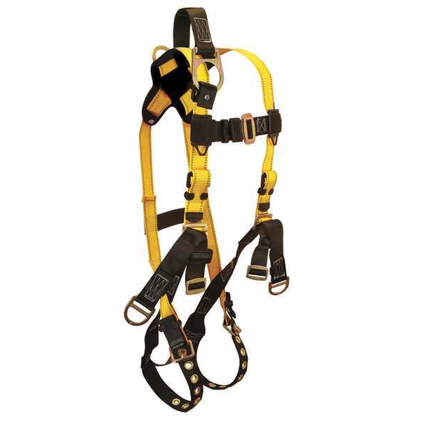 Falltech Roughneck Full Body Harness, XL, 425 lb., Mating Chest/ Tongue Leg Straps, Back, Hips D ...