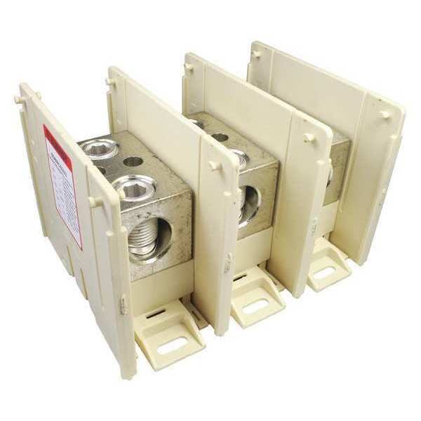 Burndy Power Distribution Block, Open, 3 Pole, 310 A Copper, 600 V AC/DC BDBMCS3U3 | Zoro