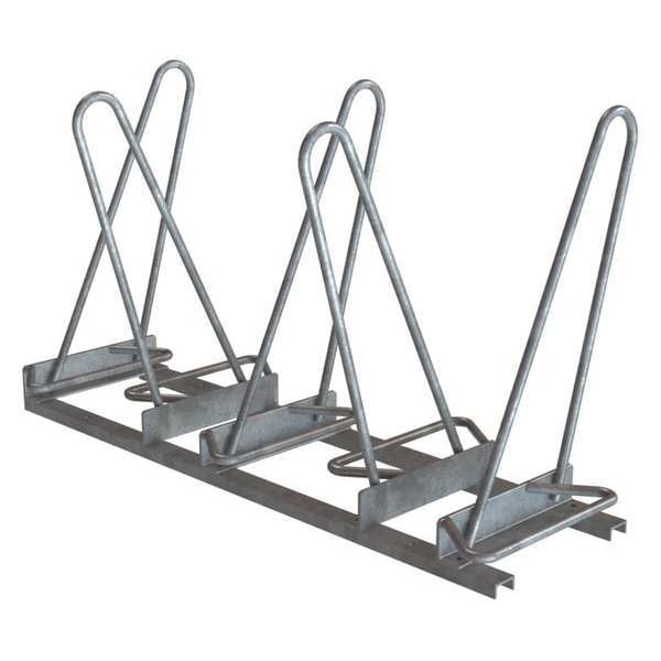Madrax Bike Rack, Galv, (5)Bikes, 29-1/2in.H, 53inL SHK-DBL-5-G | Zoro