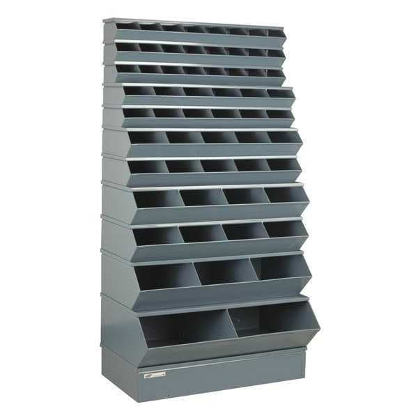 Stackbin Steel Sectional Stacking Bin, 24 in D x 76 in H x 37 in W, 12 ...