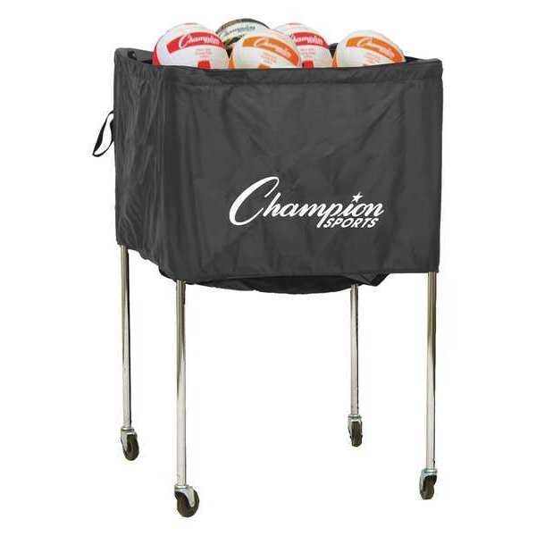 Champion Sports Ball Cart, 24.5in.LWx36in.H, Black Silver VBCART | Zoro
