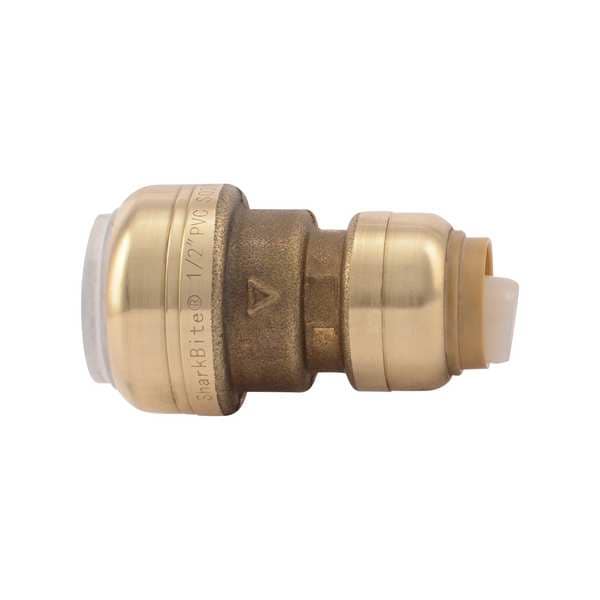 Sharkbite Transition Coupling, 1/2 in Tube Size, CTS x PVC, Brass ...