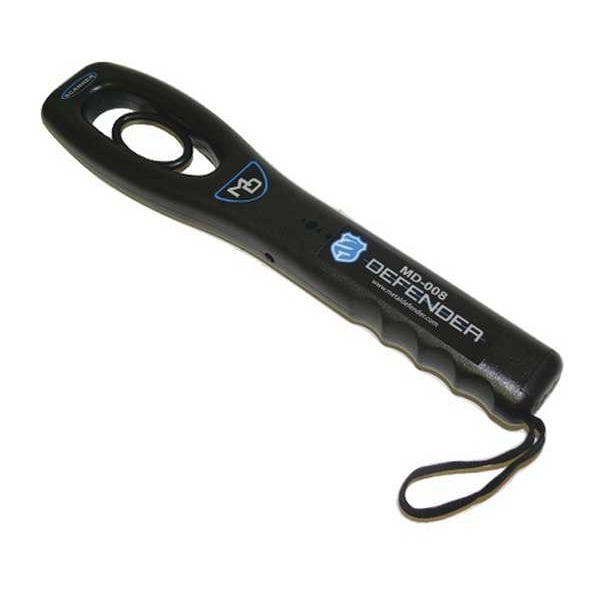 Metal Defender Handheld Metal Detector, LED, Black, 1 lb. MD-008 | Zoro