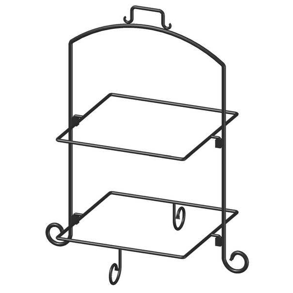 Iti Square Plate Stand, Blk, Iron, 2 Tier, 13In WR-132 | Zoro